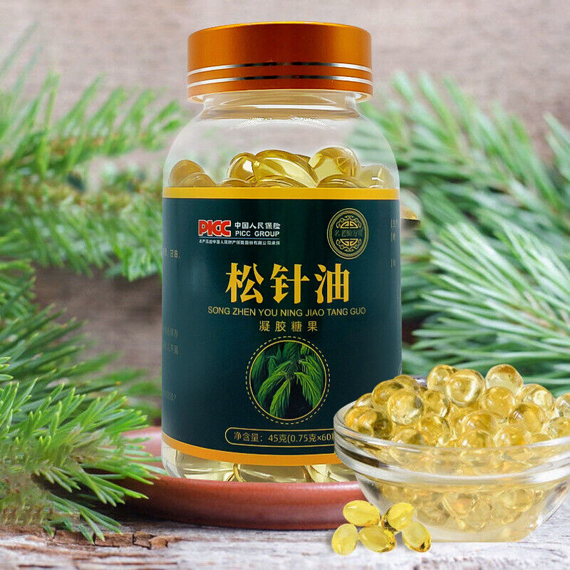 Oil Gummy Candy & Weng Guo Fruit Oil Capsules 60 Count Edible Pine Nee ...