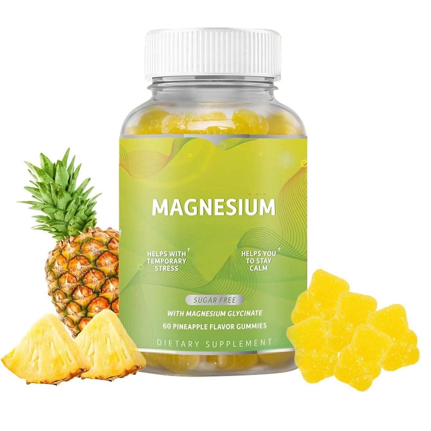 Magnesium Glycinate Gummies, Pineapple Flavor, Calcium, Potassium, Str ...