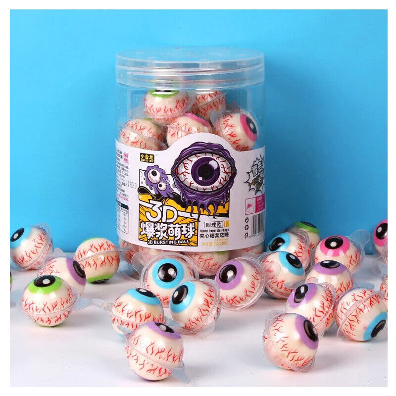Spherical Gum Eyeball Gummy Candy 30pcs Fruit Flavored 3D Gummy Ball C ...