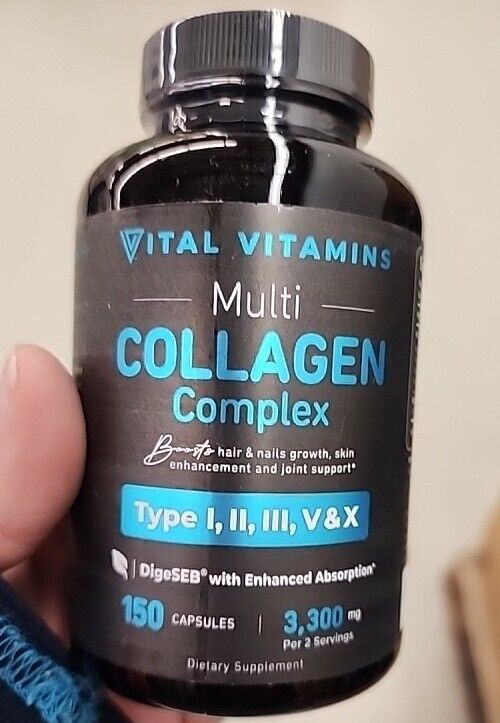 Vital Vitamins Multi Collagen Complex - Type I, II, III, V, X, Grass F ...